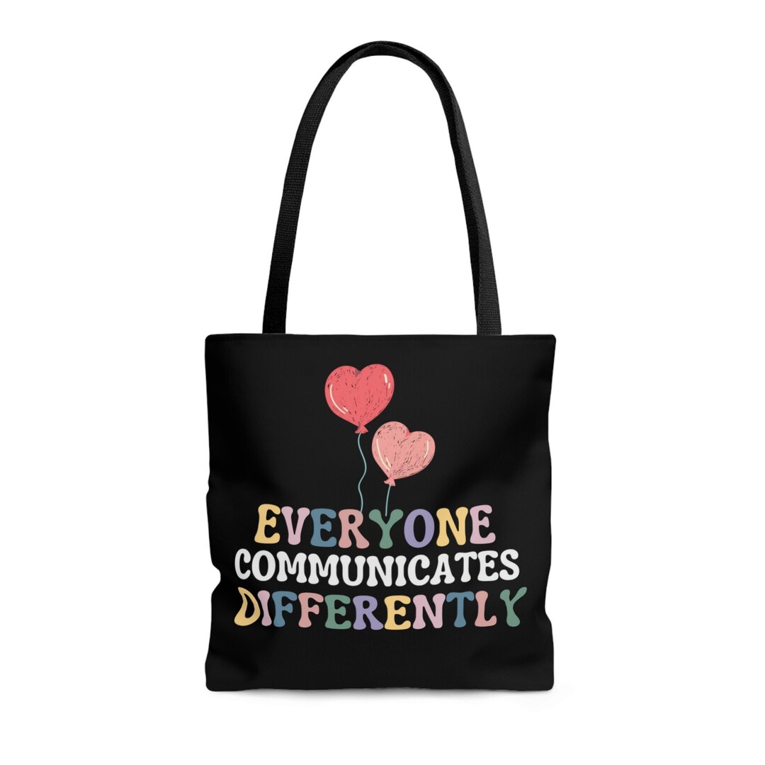 Communicate Differently Bag, Special Education Tote Bags, Autism ...