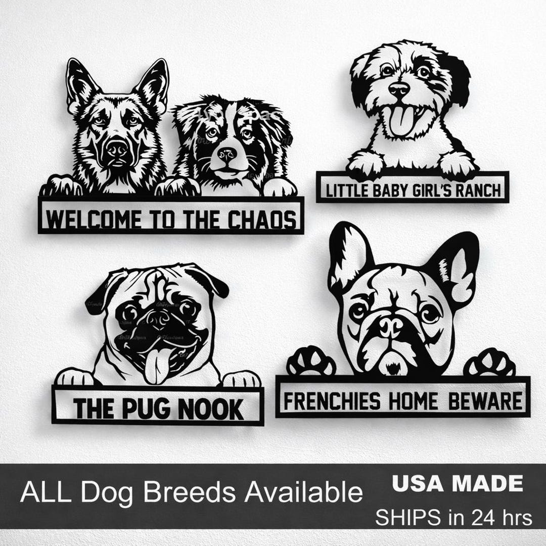 Custom Dog Breed Metal Sign | Personalized Dog Wall Art | Any Breed ...