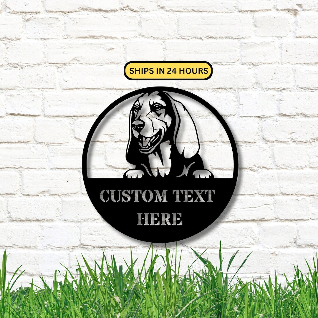 Basset Hound Dog Metal Sign, Personalized Dog Sign, Dog Monogram ...
