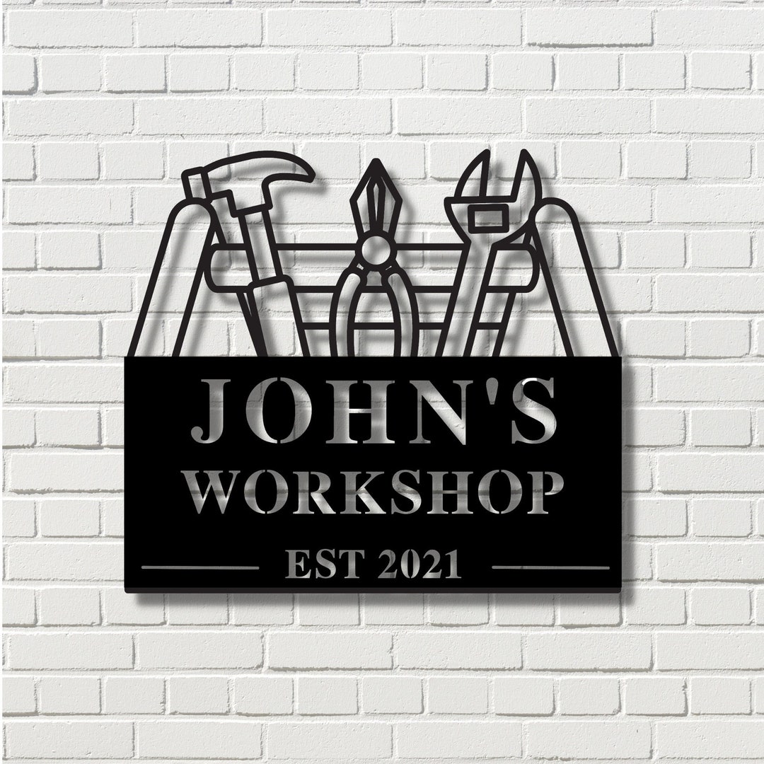 Custom Workshop Sign, Personalized Garage Sign, Sign for Tool Shed ...