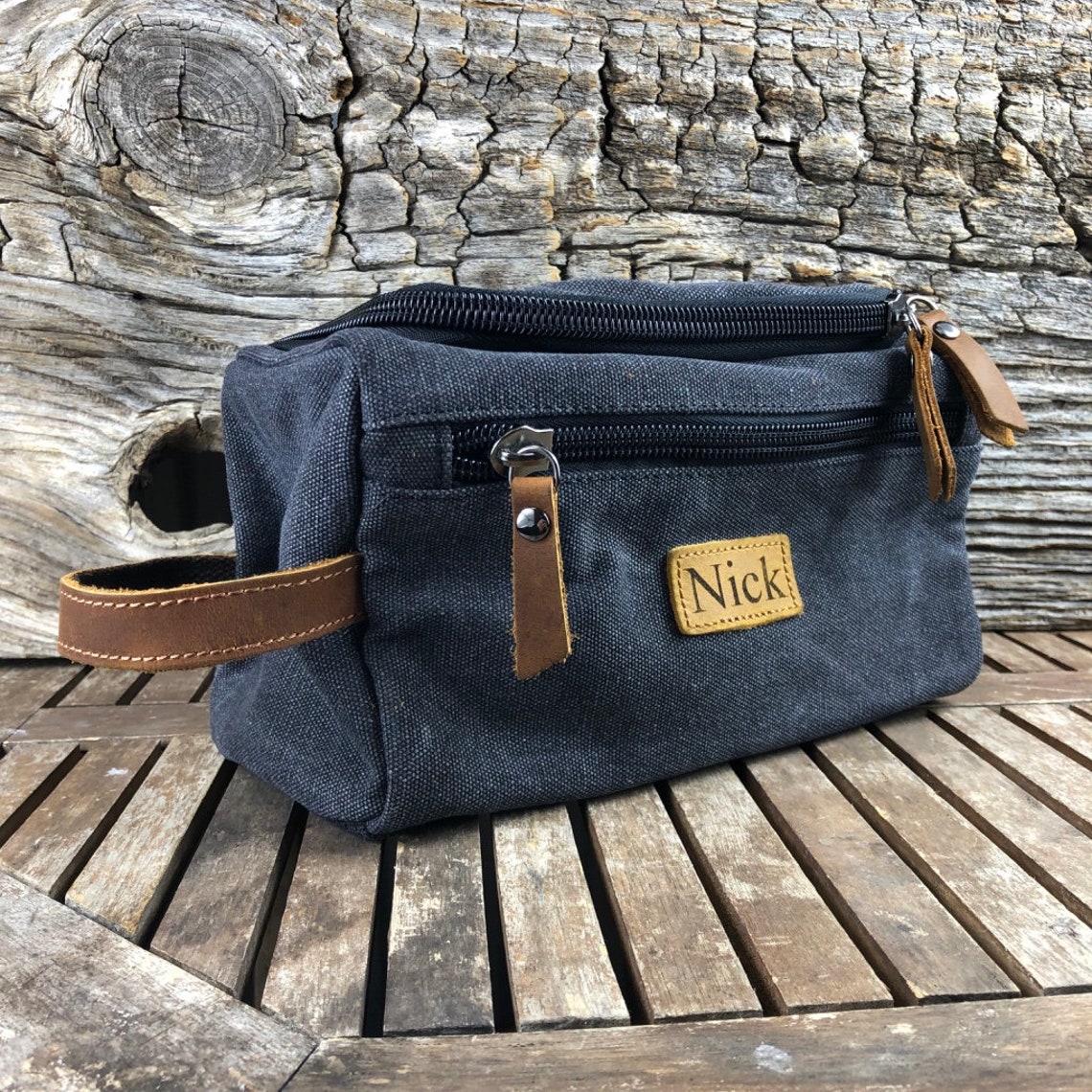 Personalized Shaving Kit Groomsmen Toiletry Bag Leather Dopp - Etsy