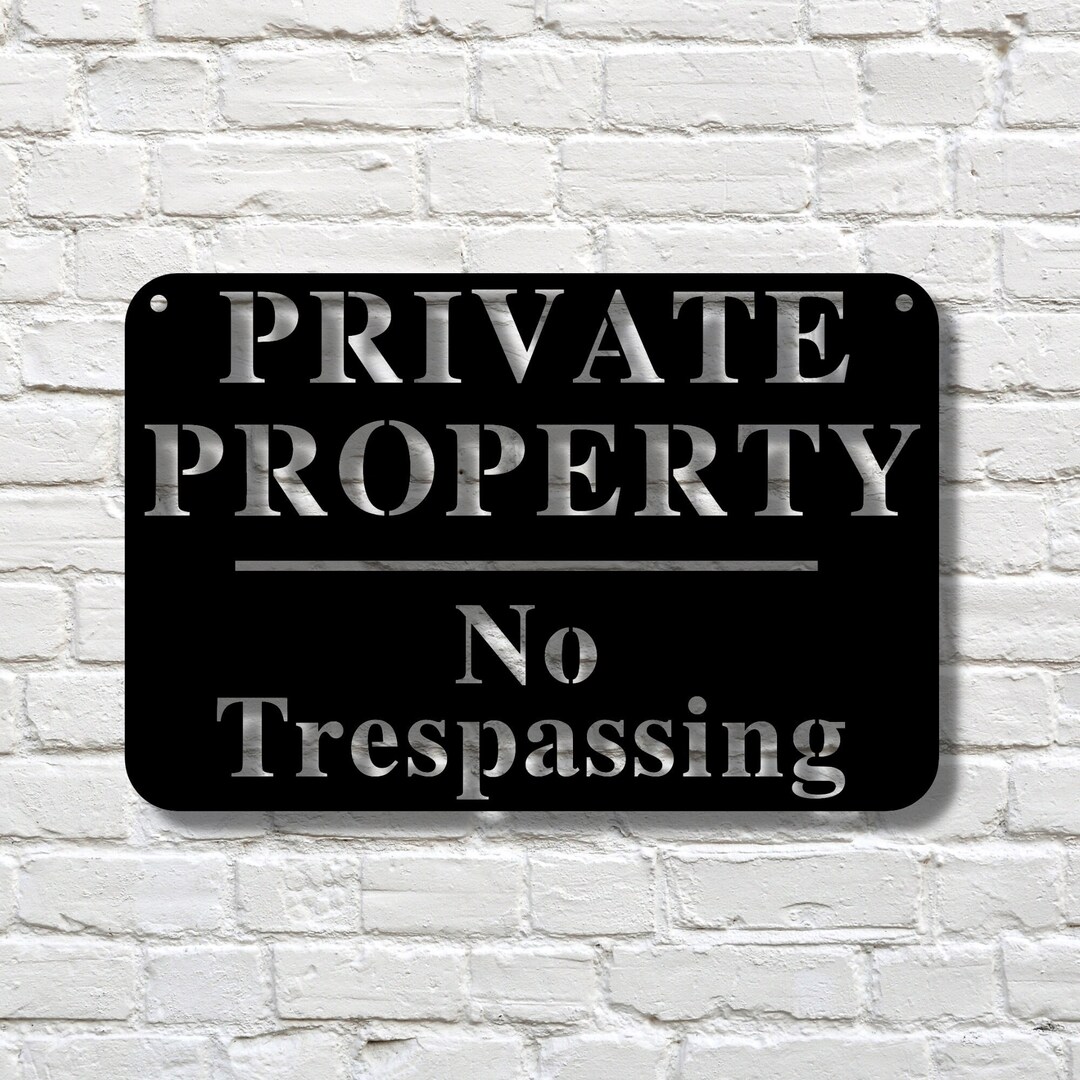 No Trespassing Metal Sign, Custom Private Property Sign, Man Cave Sign ...