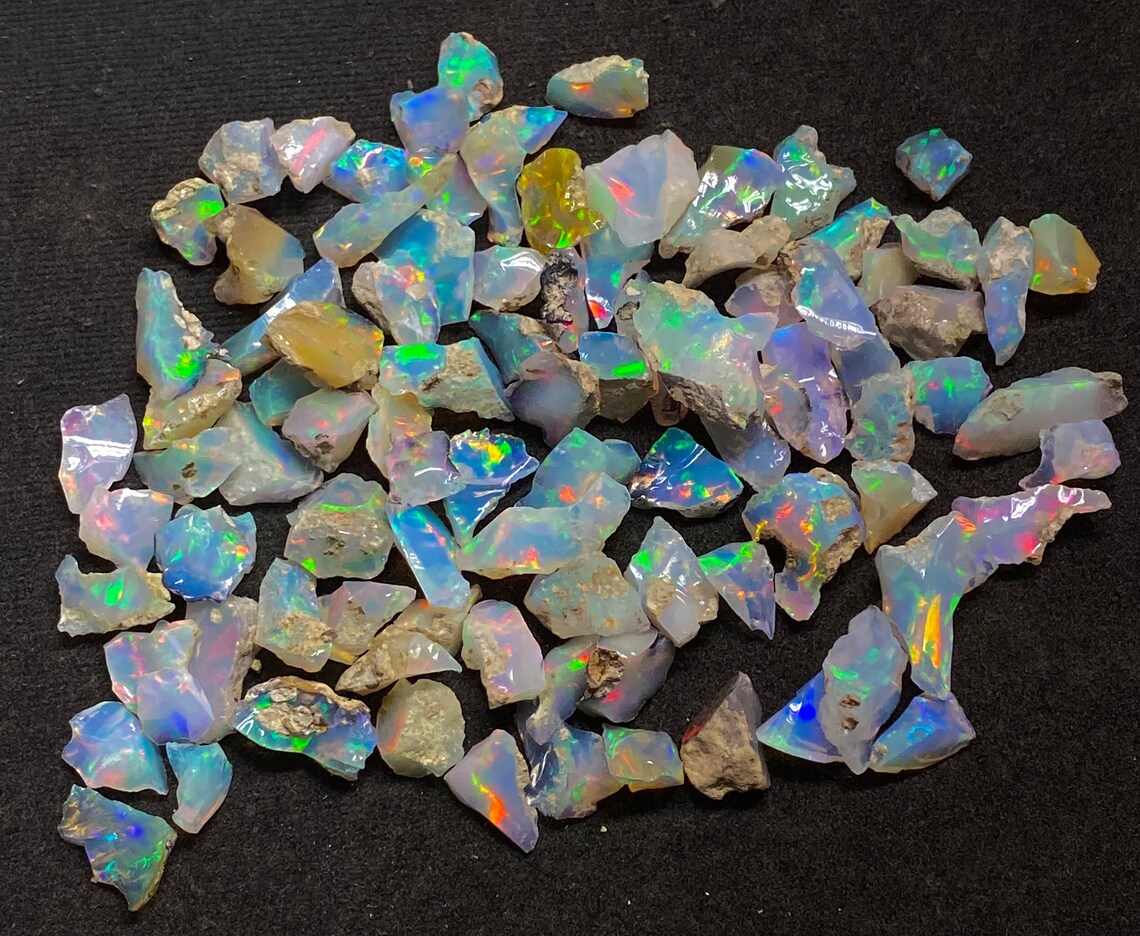 100 Pcs Raw Opal Crystal, Large Size Ethiopian Opal Rough, Welo Opal ...
