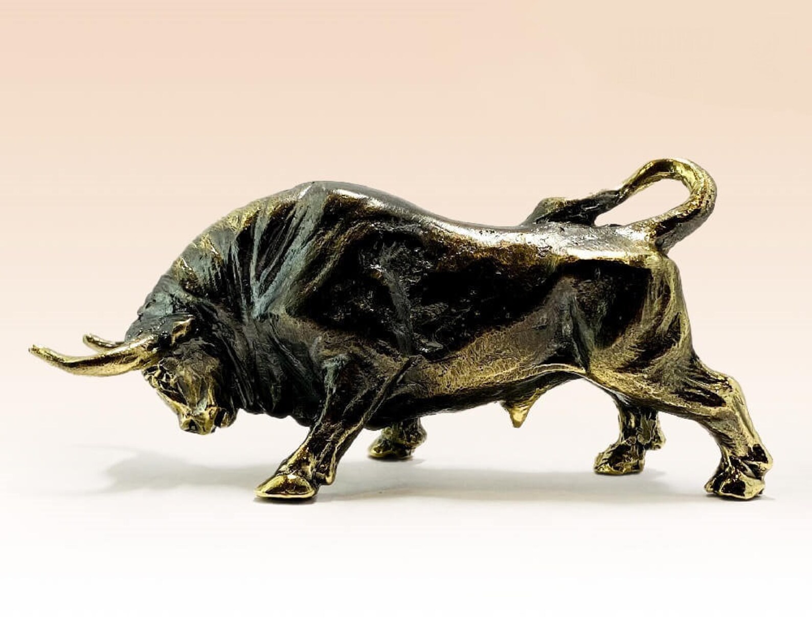 Bull Rodeo animal Miniature Bronze Figurine Statue Metal | Etsy