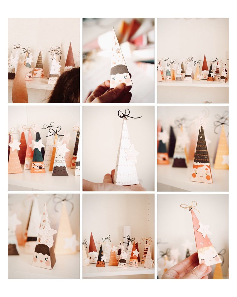 Printable Advent Calendar, Santa, Elves and Trees, Advent Activities ...