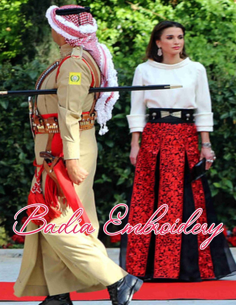 Queen Rania's Elegant Skirt / Palestinian Thobe Dress / | Etsy