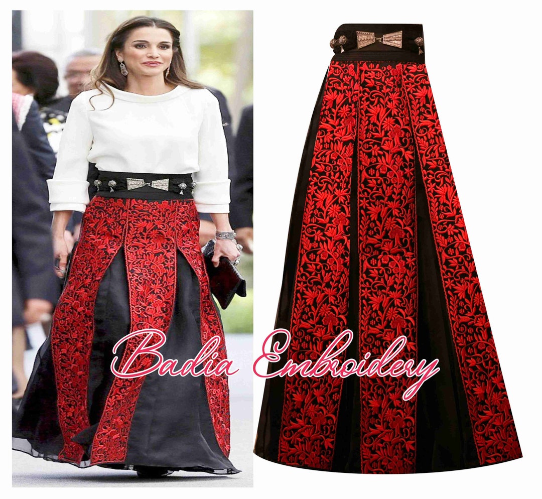 Queen Rania's Elegant Skirt / Palestinian Thobe Dress / Palestine ...