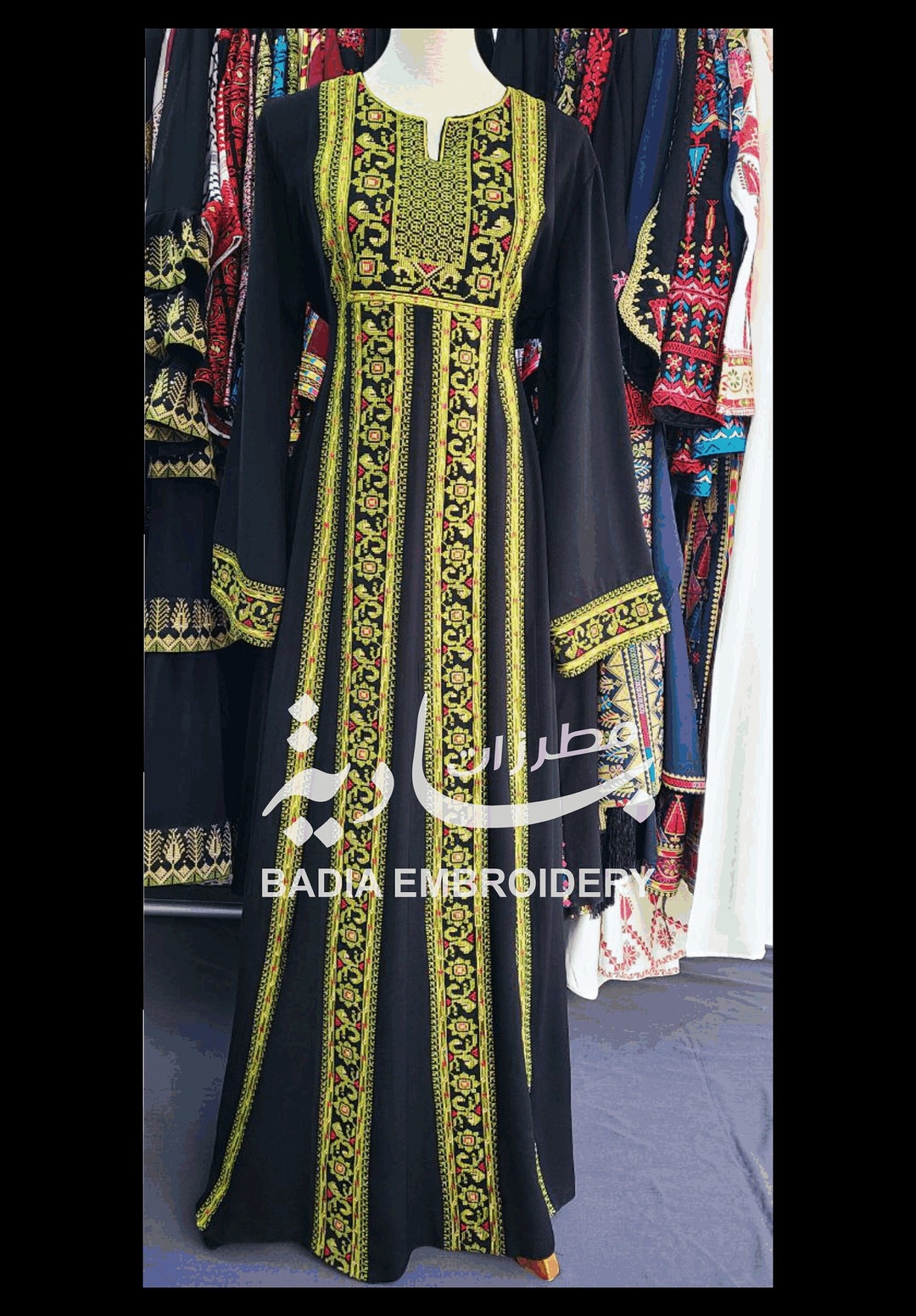 Elegant Thobe Dress / Palestine Embroidery / Palestinian Dress Abaya ...