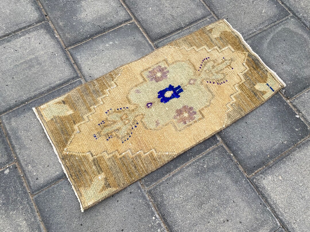 Yellow Rug, Vintage Rug, Small Rug, Wool Rug, Turkish Rug, Antique Rug ...