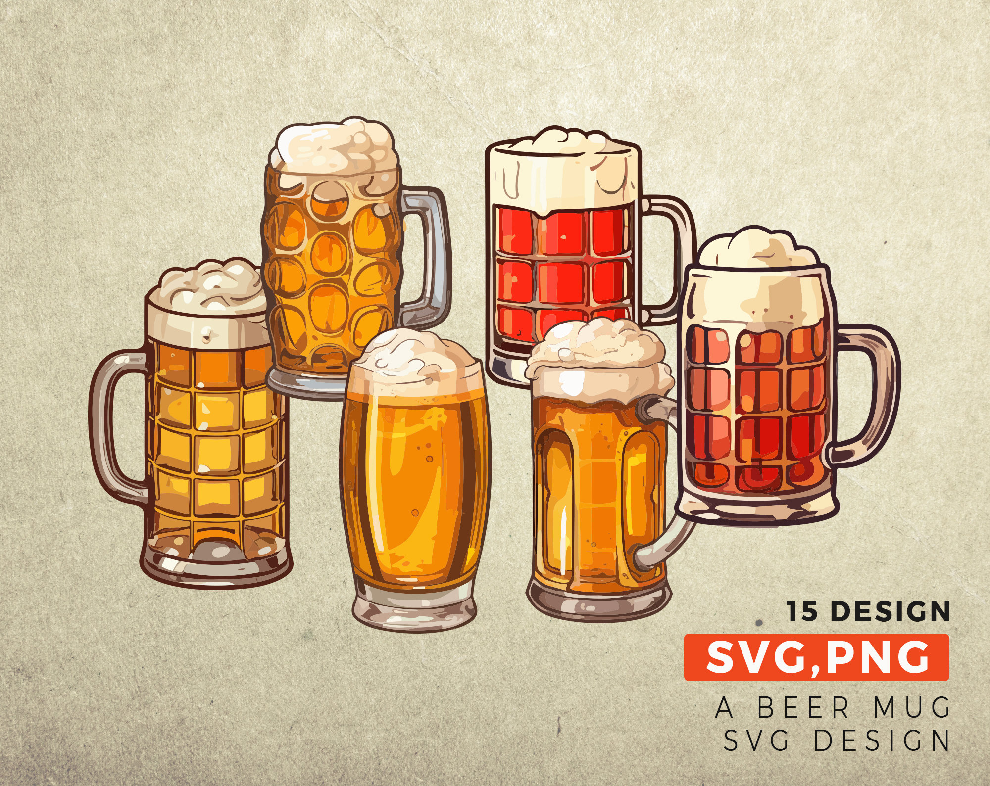 Beer Mug Vector Image, Beer Vector Image. Digital Print, Instant ...