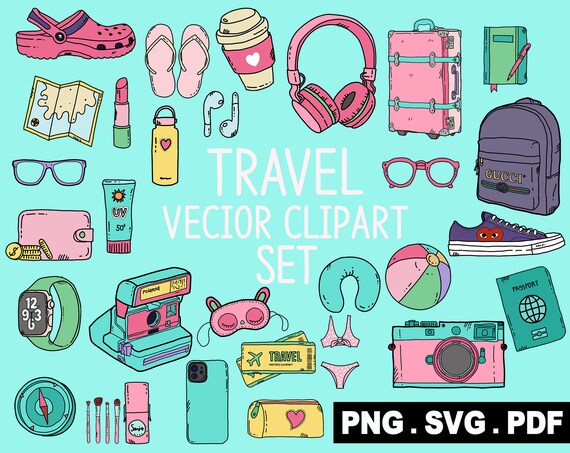 Travel Icon Designs SVG PNG PDF Clipart Personal and | Etsy