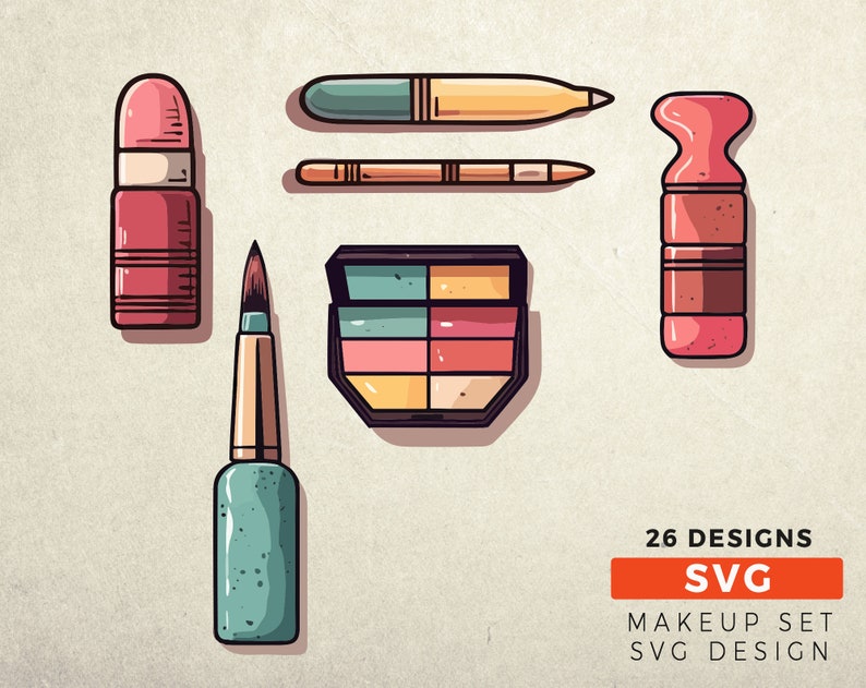 Makeup Set Vector Image, Cosmetics Vector Image. Digital Print, Instant ...