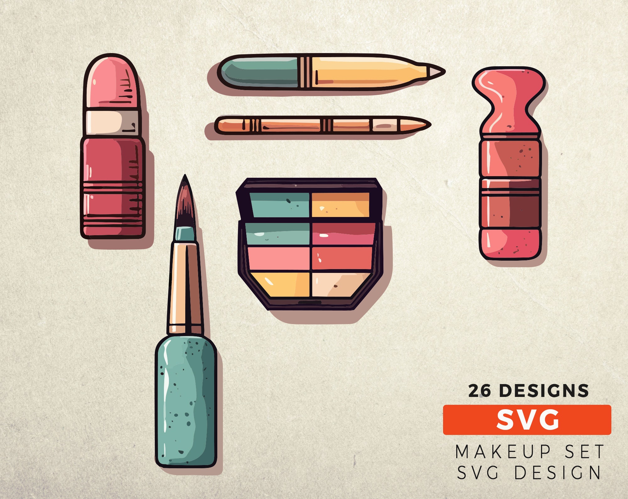 Makeup Set Vector Image, Cosmetics Vector Image. Digital Print, Instant ...