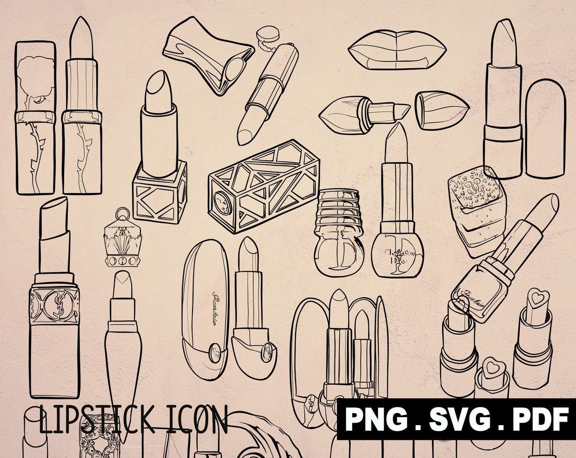 Lipstick Designs SVG PNG PDF Clipart Personal and - Etsy