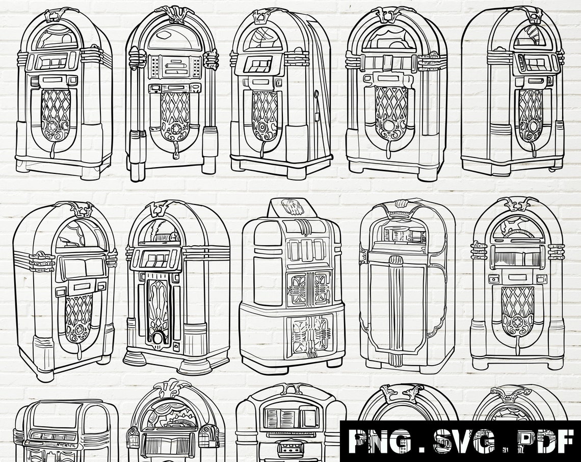 Jukebox Designs, SVG, PNG, PDF, Clipart, Personal and Commercial Use ...