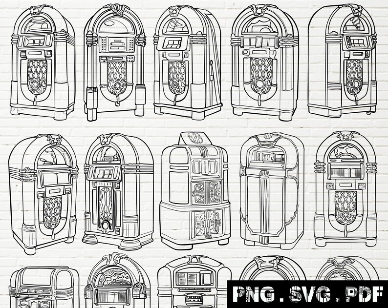 Jukebox Designs, SVG, PNG, PDF, Clipart, Personal and Commercial Use ...