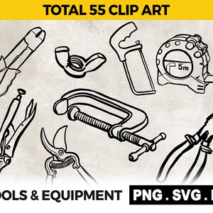 Tools & Equipment, Toolkit Designs SVG PNG PDF, Clipart, Personal and ...