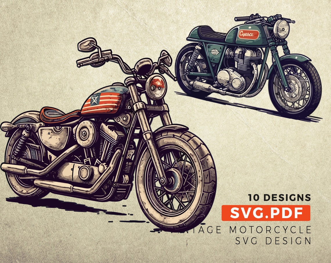 Vintage Motorcycle Svg Design, Motorcycle SVG. Digital Print, Instant ...