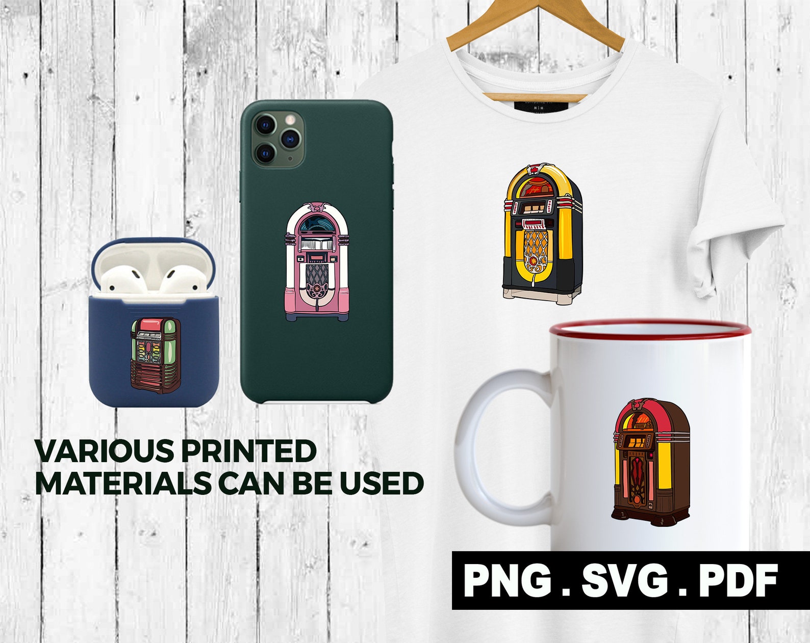 Jukebox Designs, SVG, PNG, PDF, Clipart, Personal and Commercial Use ...