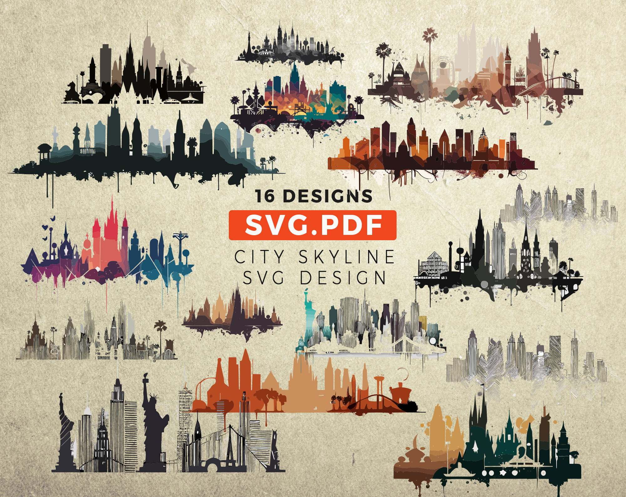 City Skyline , City, City Skyline Svg, Urban Landscape SVG, City ...