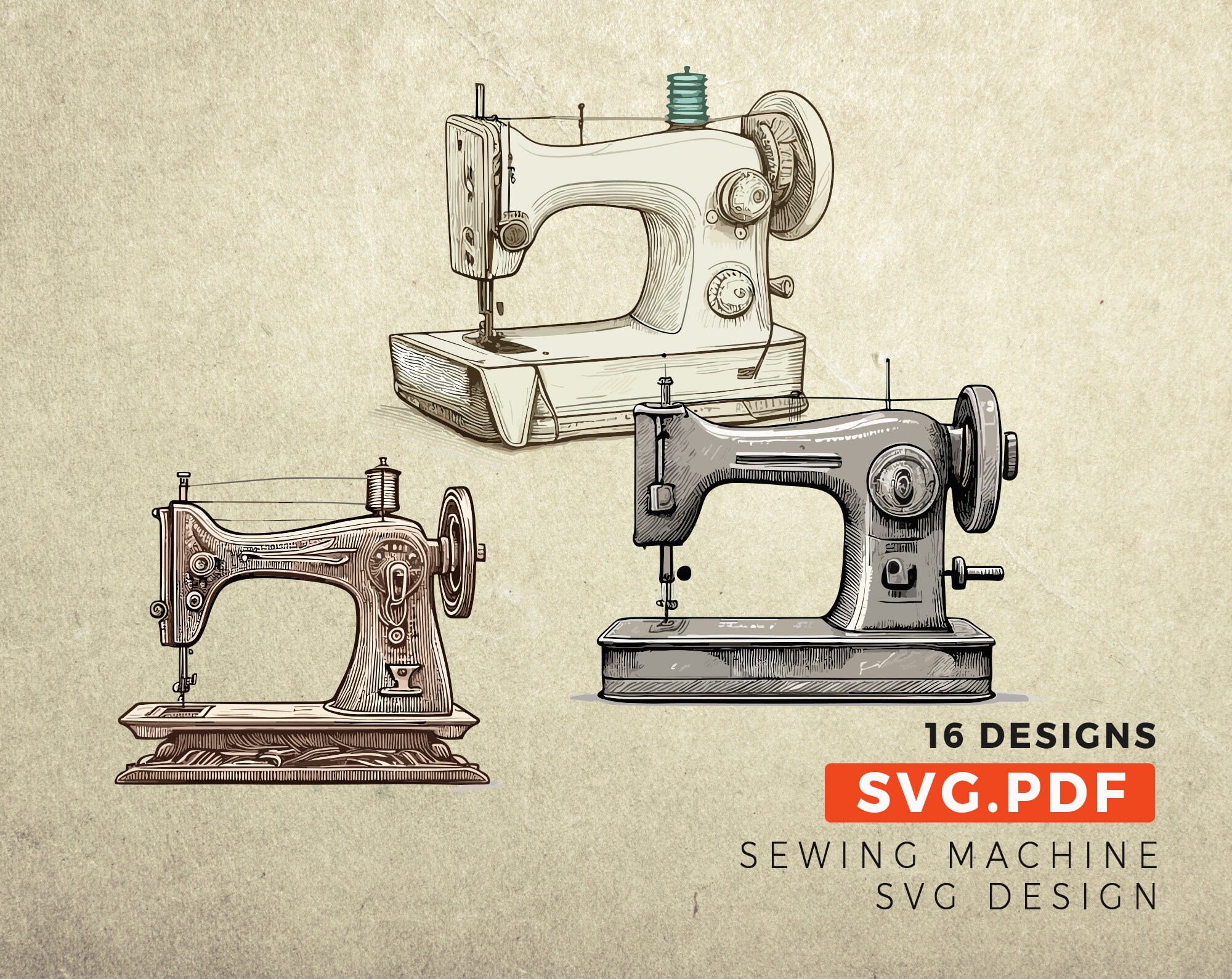 Sewing Machine ,sewing Machine Svg, Vintage Sewing Machine Design ...