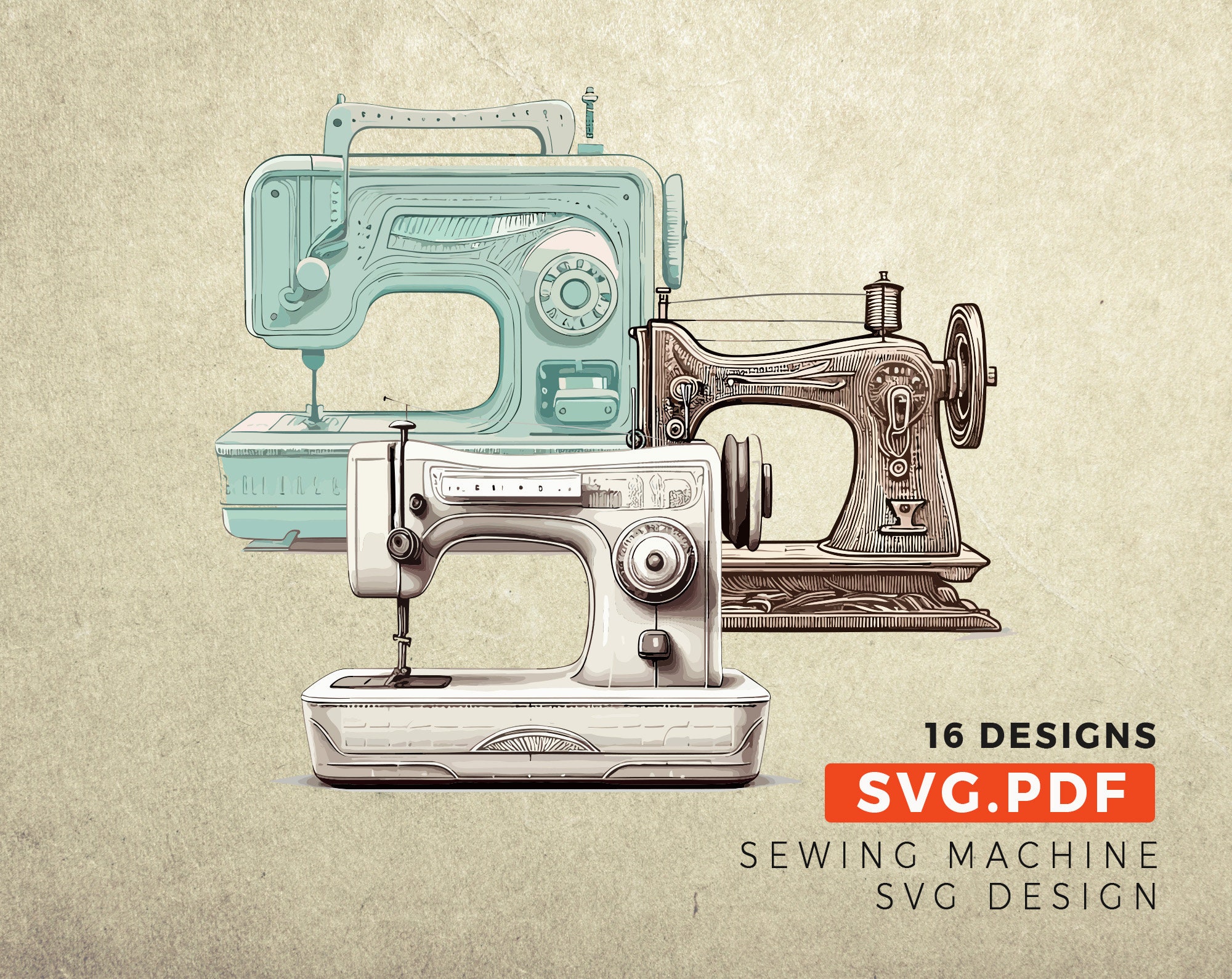 Sewing Machine ,sewing Machine Svg, Vintage Sewing Machine Design ...