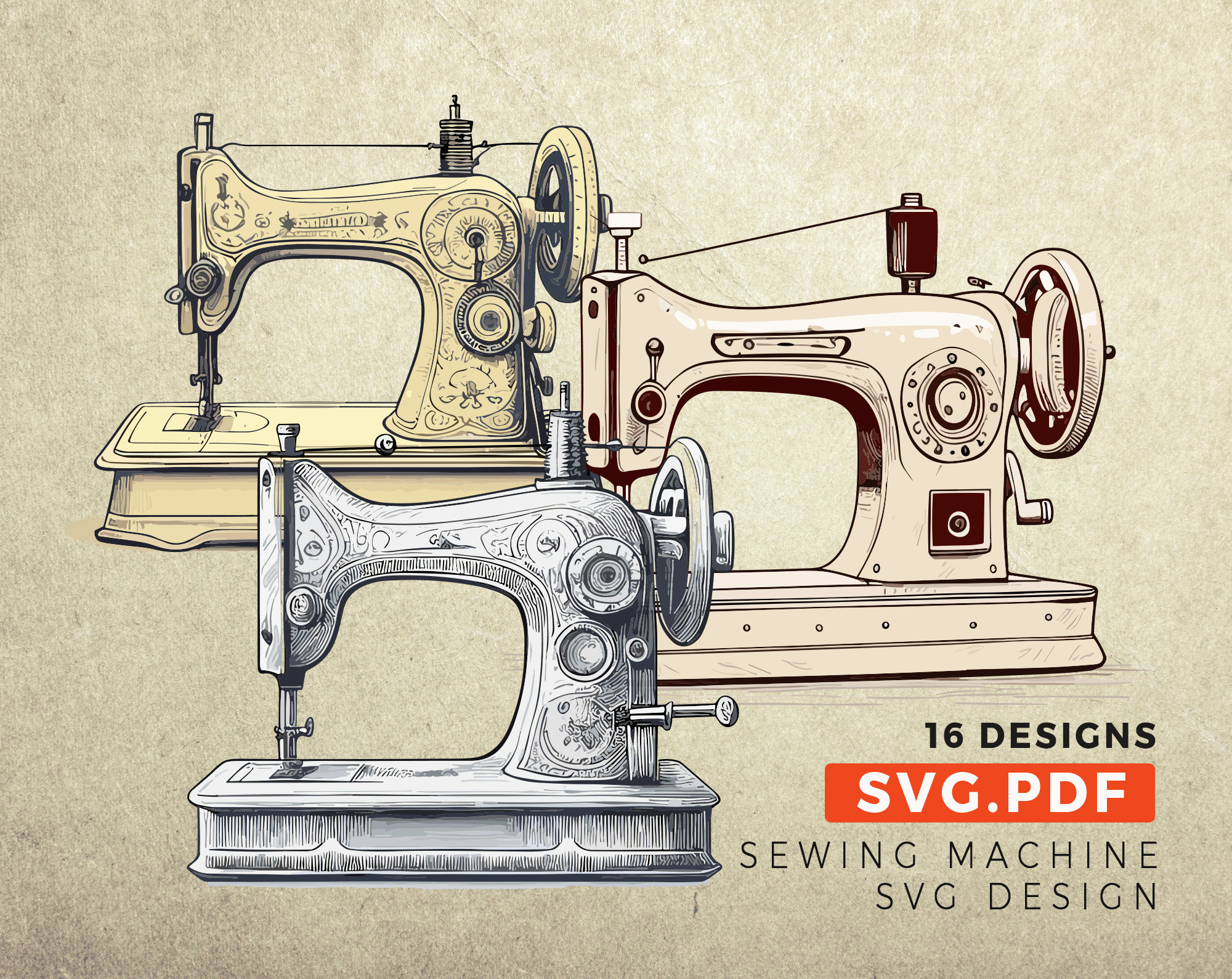 Sewing Machine ,sewing Machine Svg, Vintage Sewing Machine Design ...