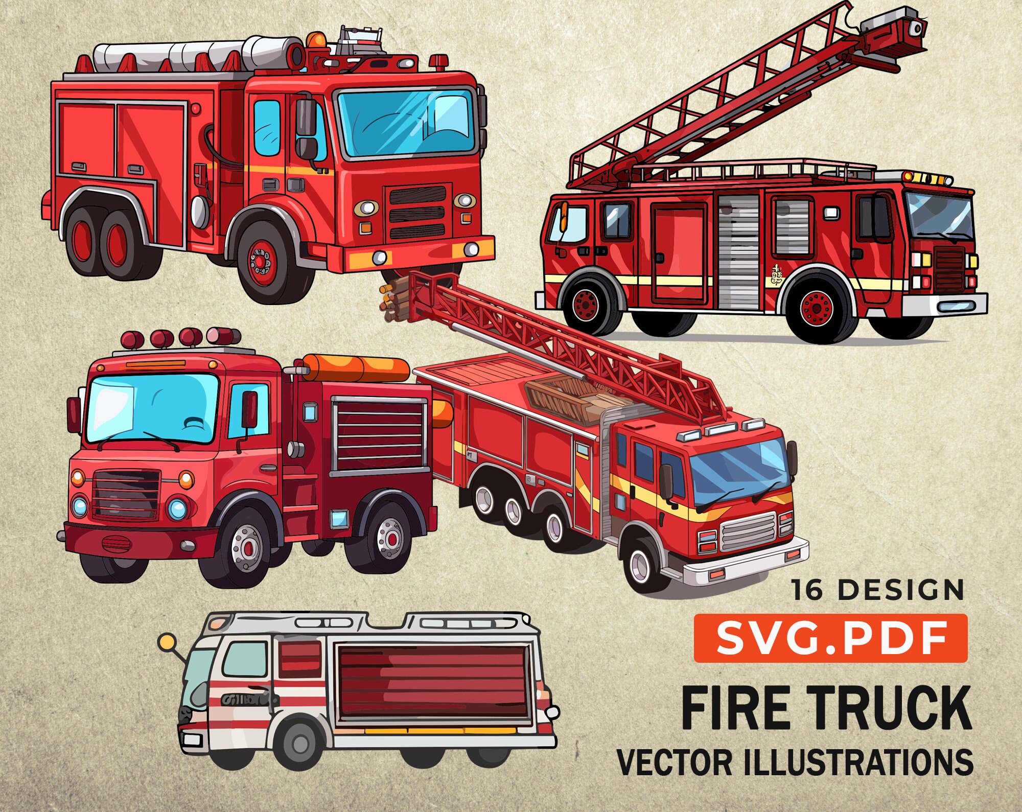 Fire Truck, Fire Fighting, Fire Station, SVG PDF, Clipart, Personal and ...