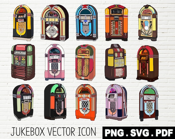 Jukebox Designs SVG PNG PDF Clipart Personal and - Etsy UK