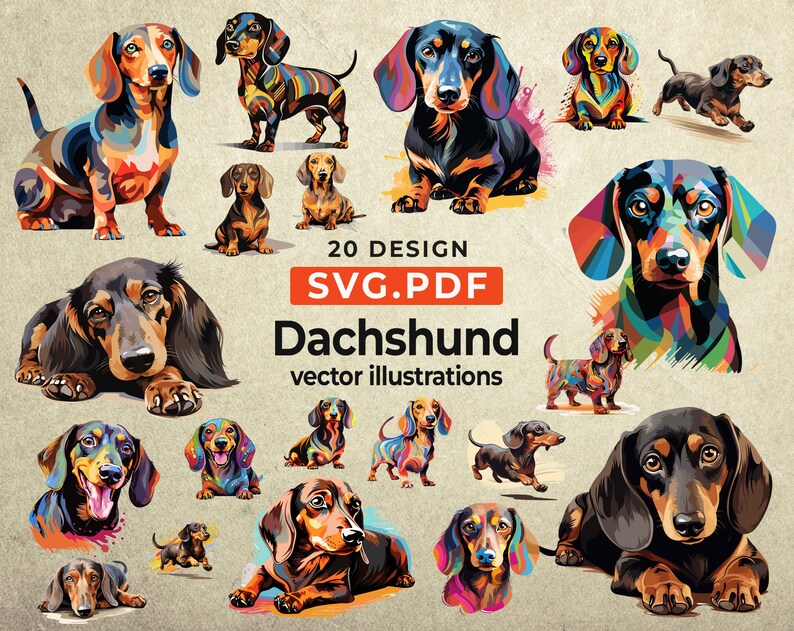 Dachshund Clipart, Dachshund Svg, Dachshund Pdf, Wiener Dog, Doxie ...