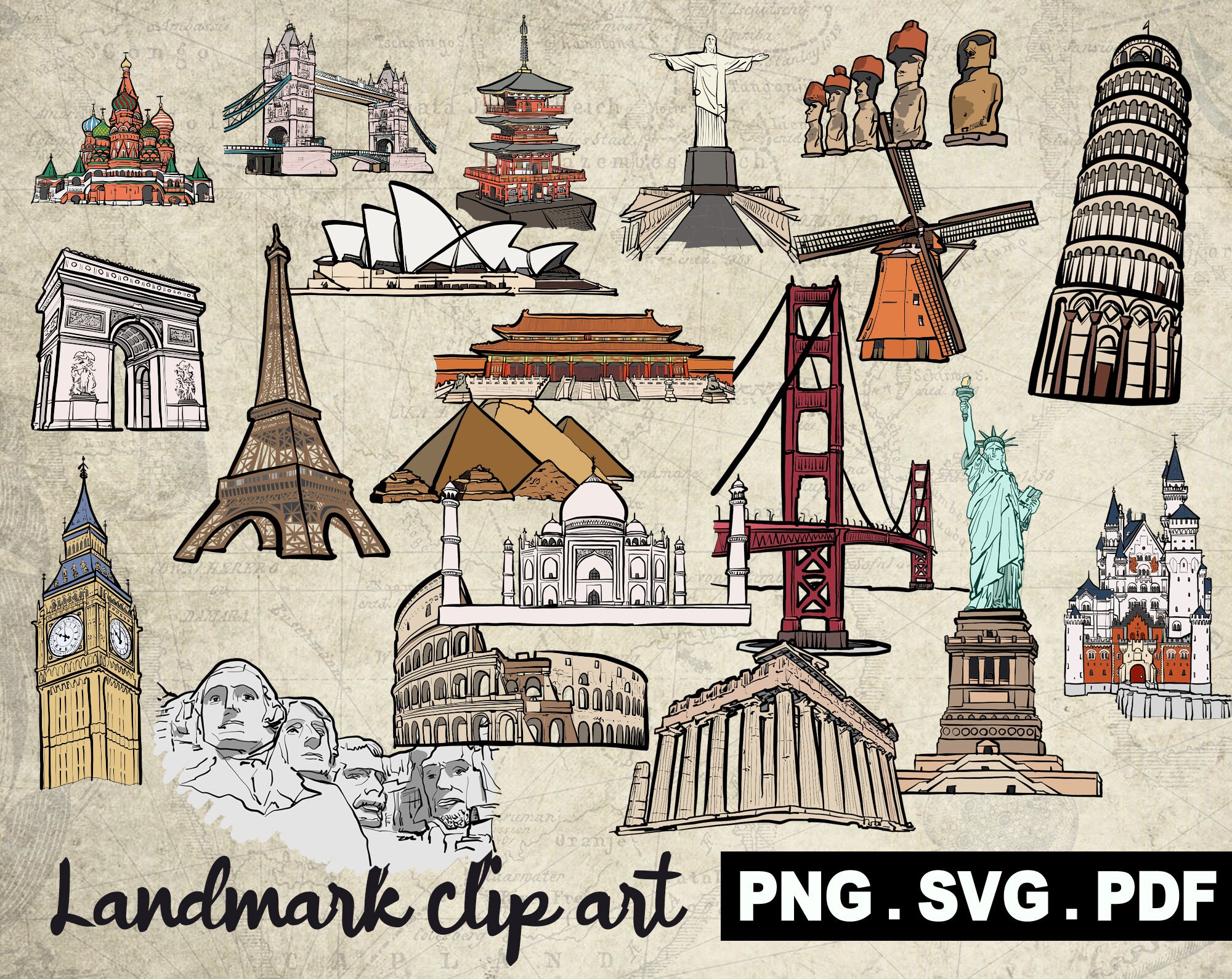 World Famous Places Clipart