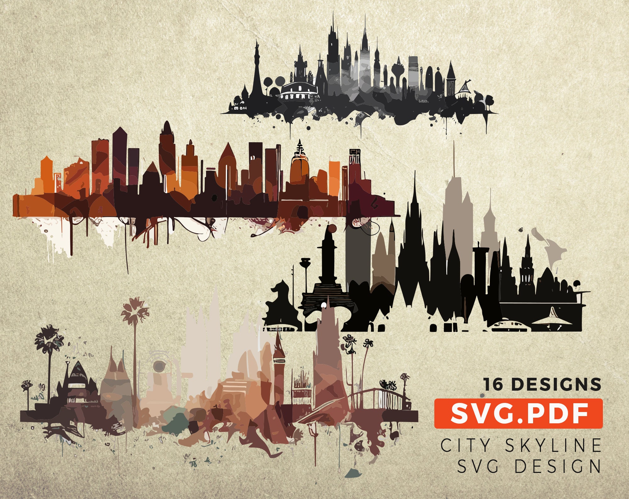 City Skyline , City, City Skyline Svg, Urban Landscape SVG, City ...