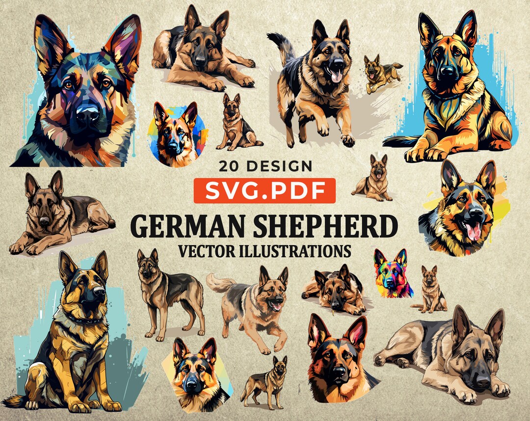 German Shepherd Clipart, German Shepherd Svg, German Shepherd Pdf ...