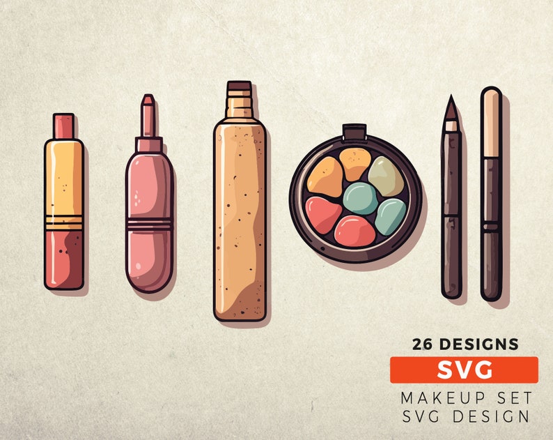 Makeup Set Vector Image, Cosmetics Vector Image. Digital Print, Instant ...