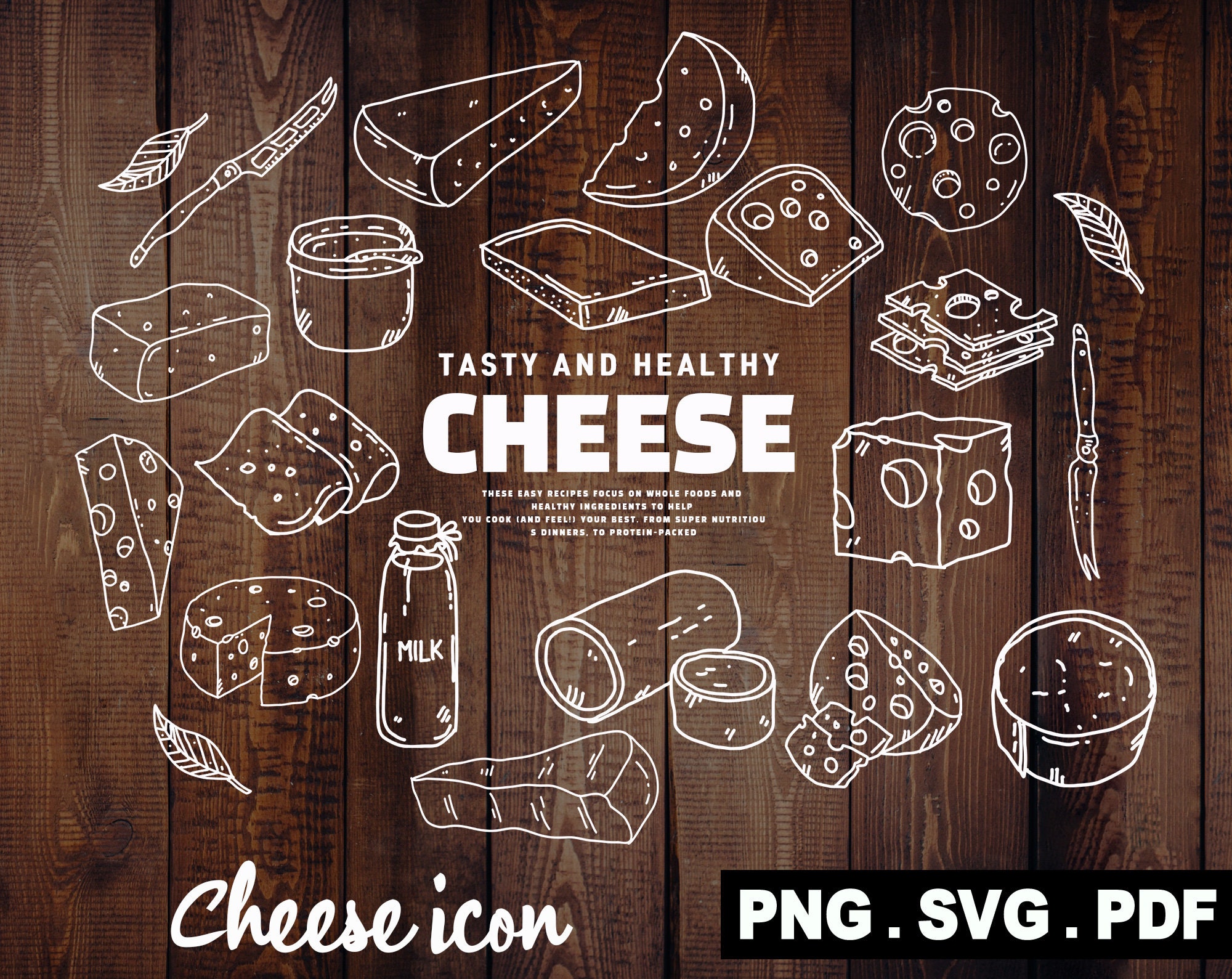Cheese Designs SVG PNG PDF, Clipart, Personal and Commercial Use ...