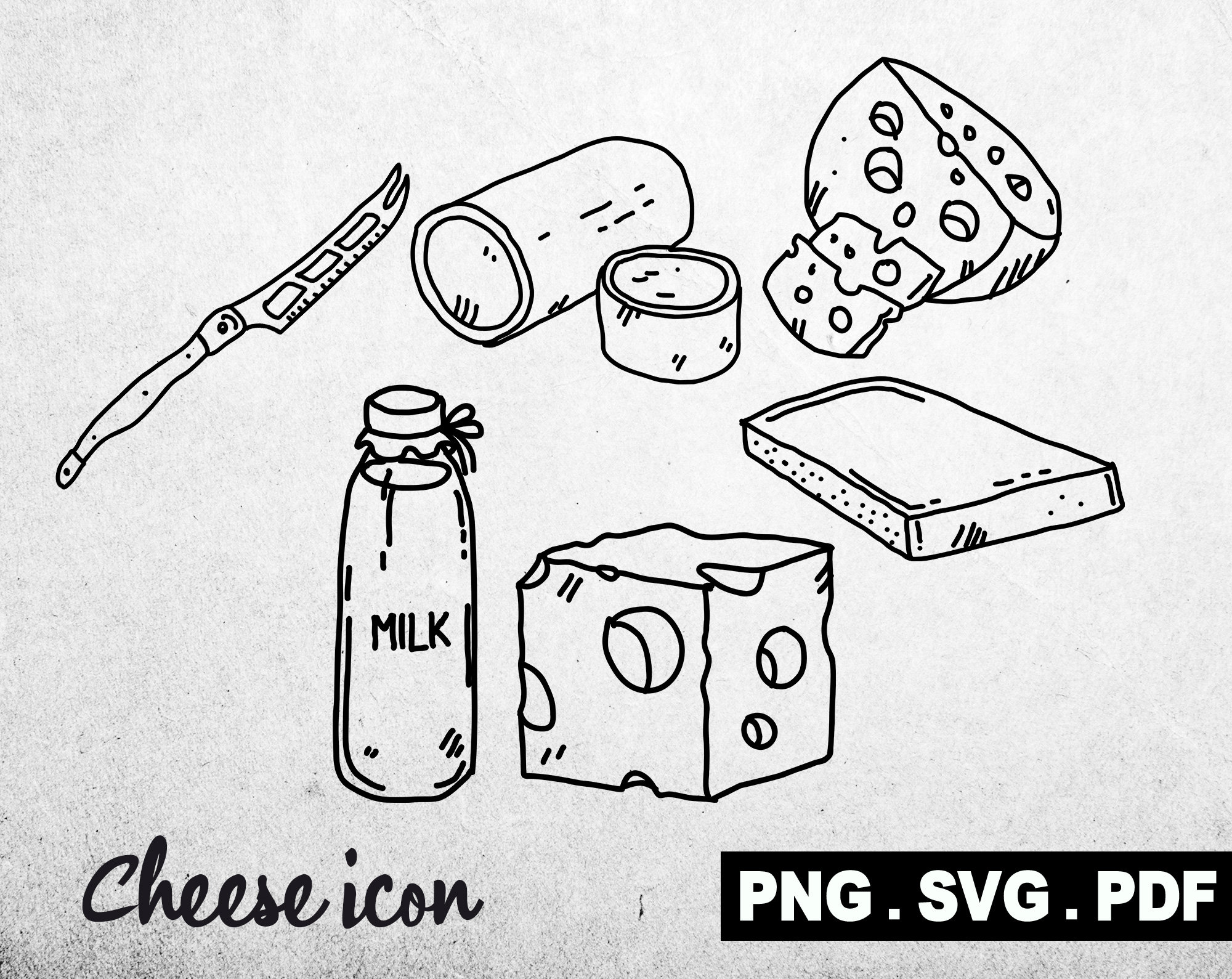 Cheese Designs SVG PNG PDF, Clipart, Personal and Commercial Use ...