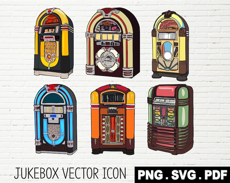 Jukebox Designs, SVG, PNG, PDF, Clipart, Personal and Commercial Use ...