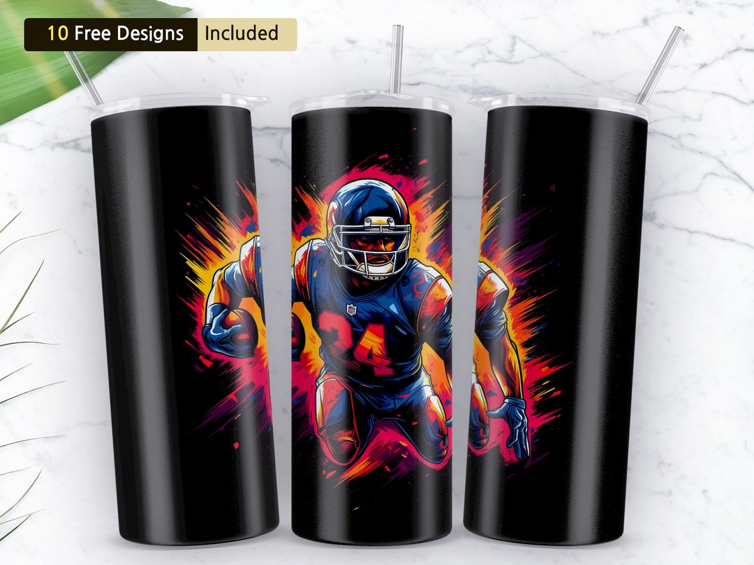 Illustration of an Nfl Player 20 Oz Skinny Tumbler Sublimation Design ...