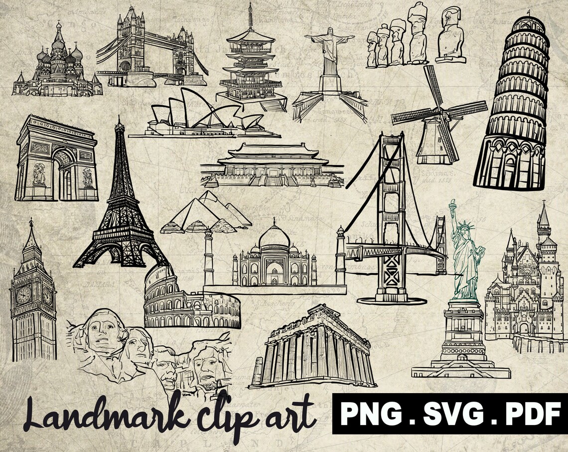 Landmark, Monument Designs SVG PNG PDF, Clipart, Personal and ...