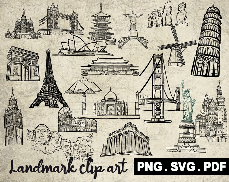 Landmark, Monument Designs SVG PNG PDF, Clipart, Personal and ...