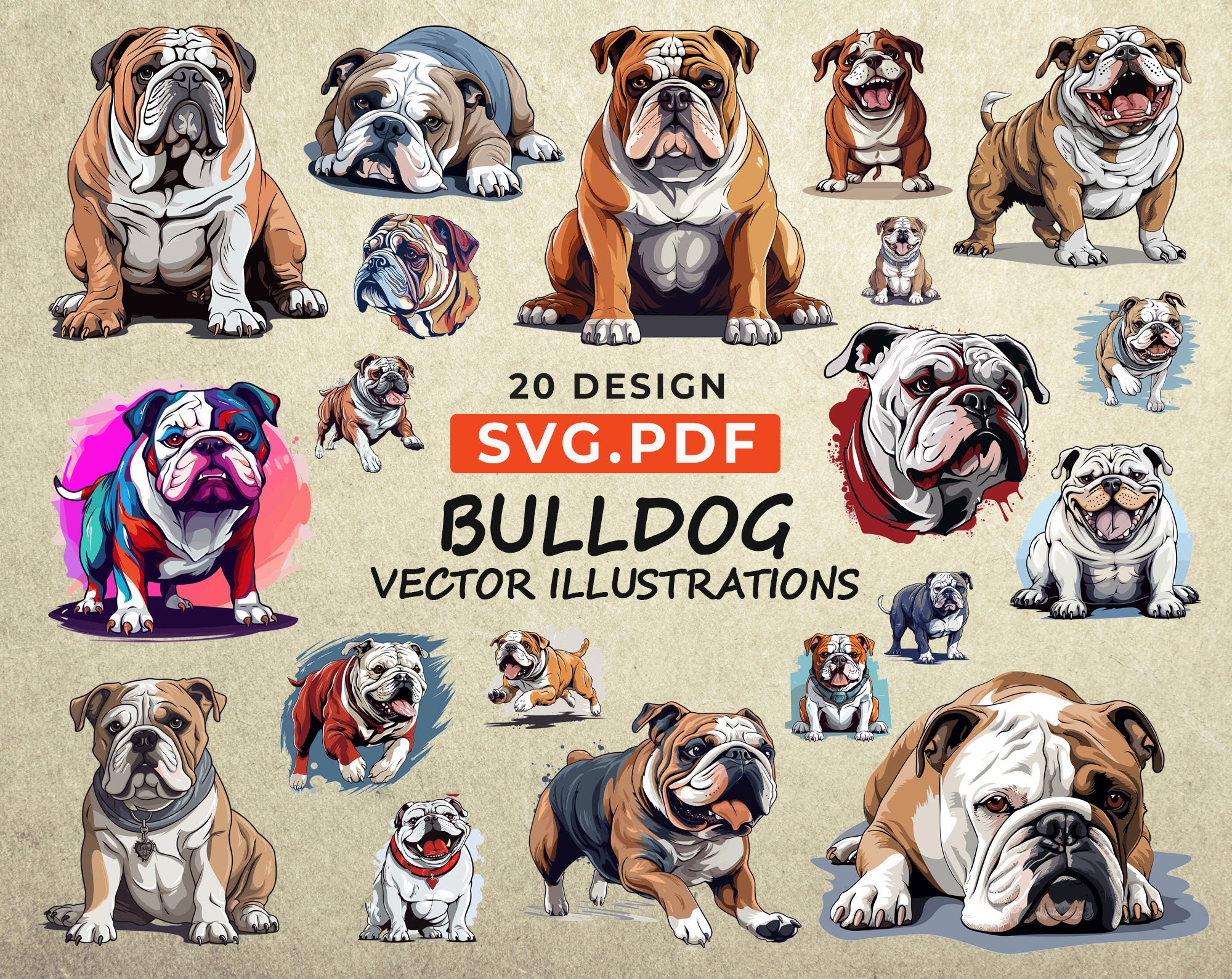 Bulldog Clipart, Bulldog Svg, Bulldog Pdf, English Bulldog, Bullies ...