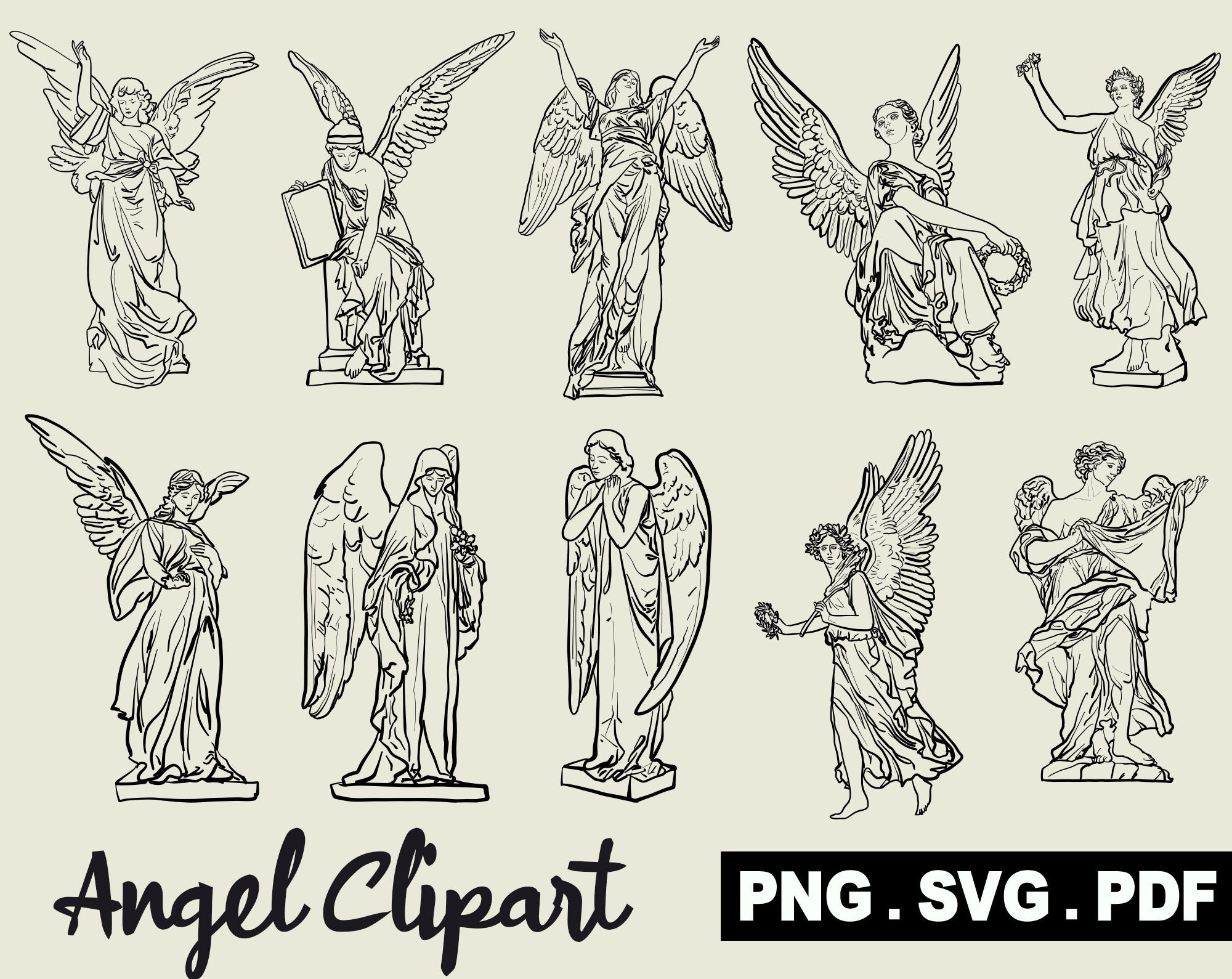 Angel Designs SVG PNG PDF, Clipart, Personal and Commercial Use ...