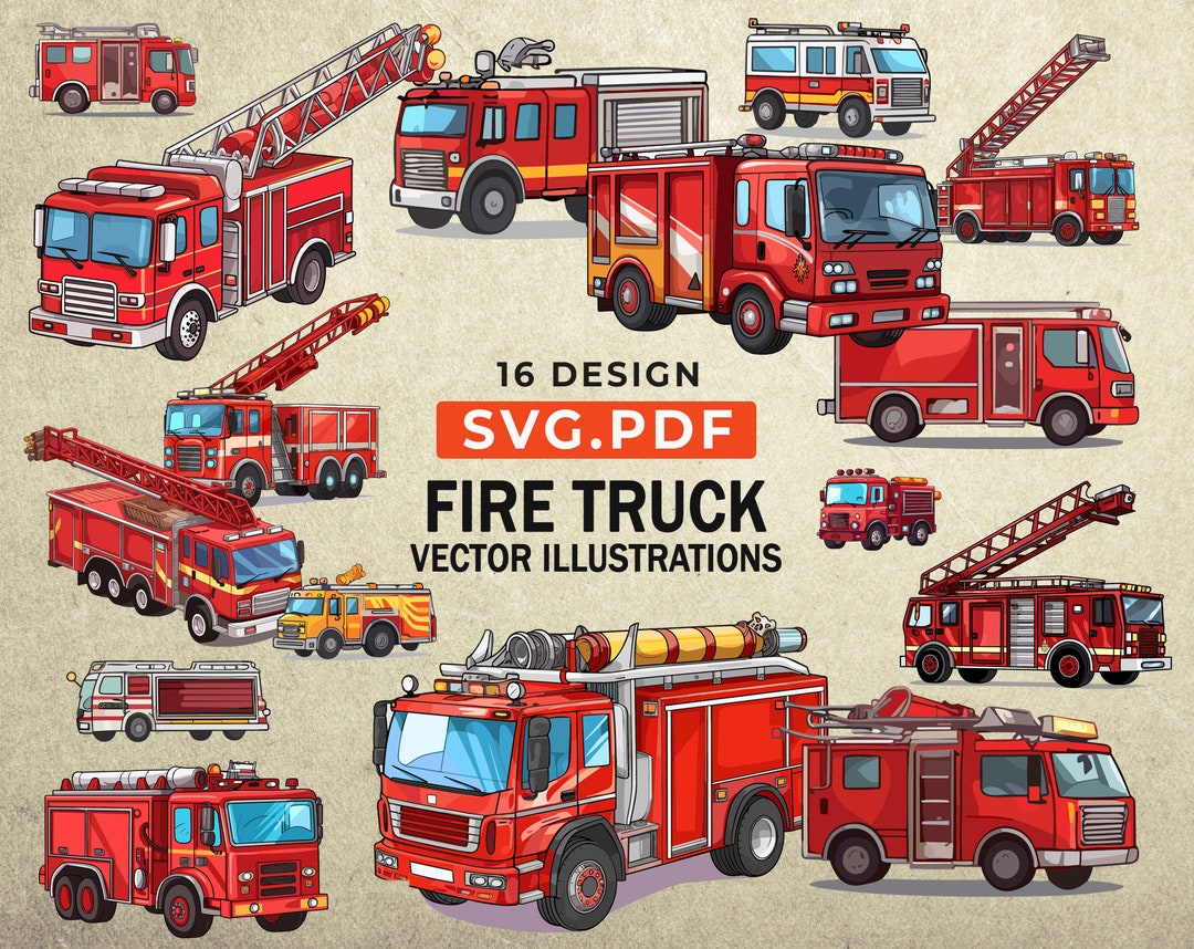 Fire Truck, Fire Fighting, Fire Station, SVG PDF, Clipart, Personal and ...