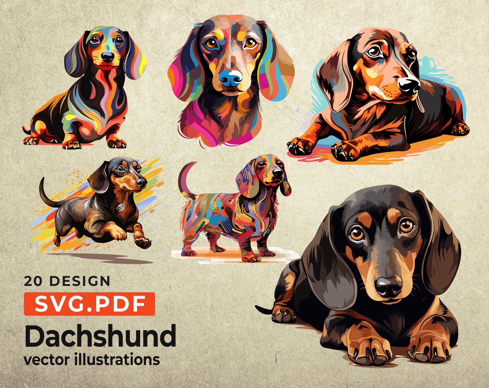 Dachshund Clipart, Dachshund Svg, Dachshund Pdf, Wiener Dog, Doxie ...