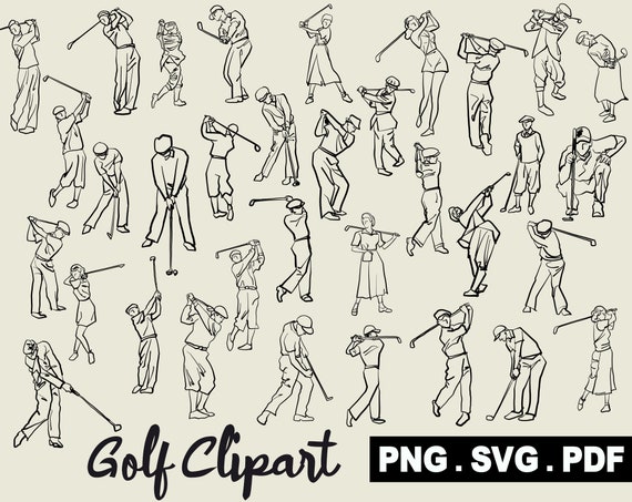 Classic Golf Swing Designs SVG PNG PDF Clipart Personal and | Etsy