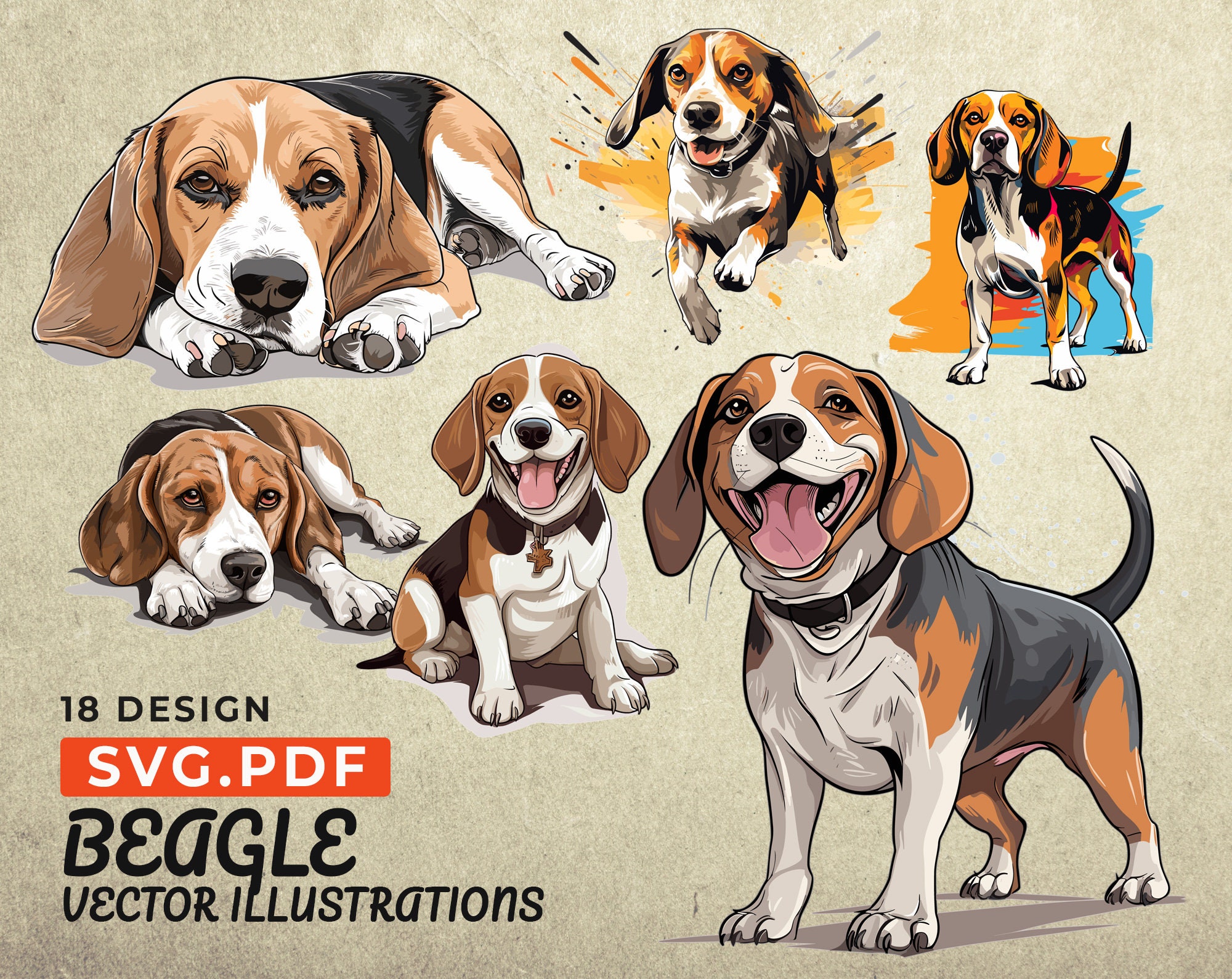 Beagle Clipart, Beagle Svg, Beagle Pdf, Beagle Hound, Beags, Snoopy ...
