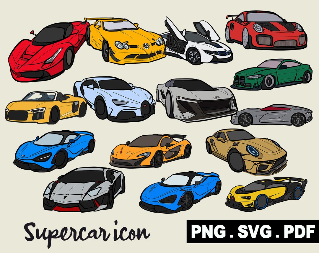 Super Car Designs SVG PNG PDF, Clipart, Personal and Commercial Use ...