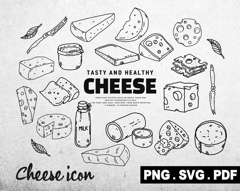 Cheese Designs SVG PNG PDF, Clipart, Personal and Commercial Use ...