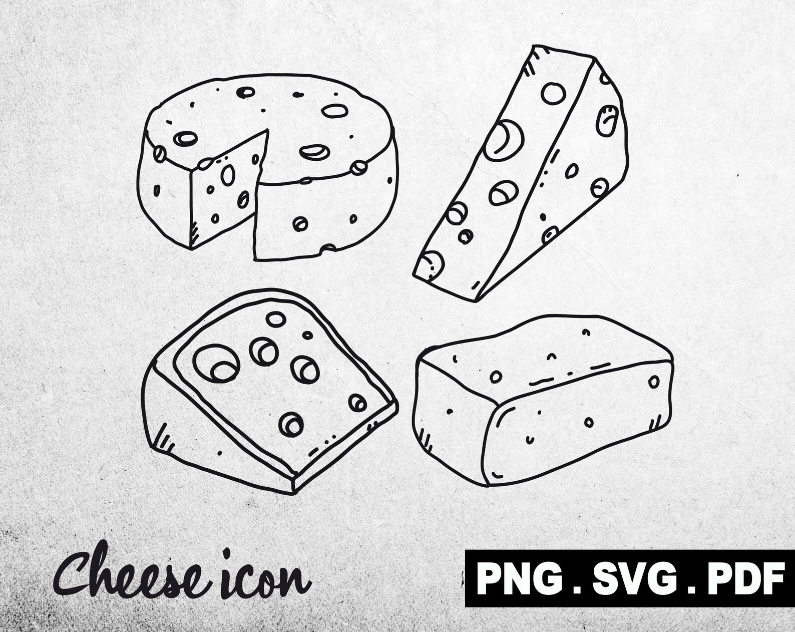 Cheese Designs SVG PNG PDF, Clipart, Personal and Commercial Use ...