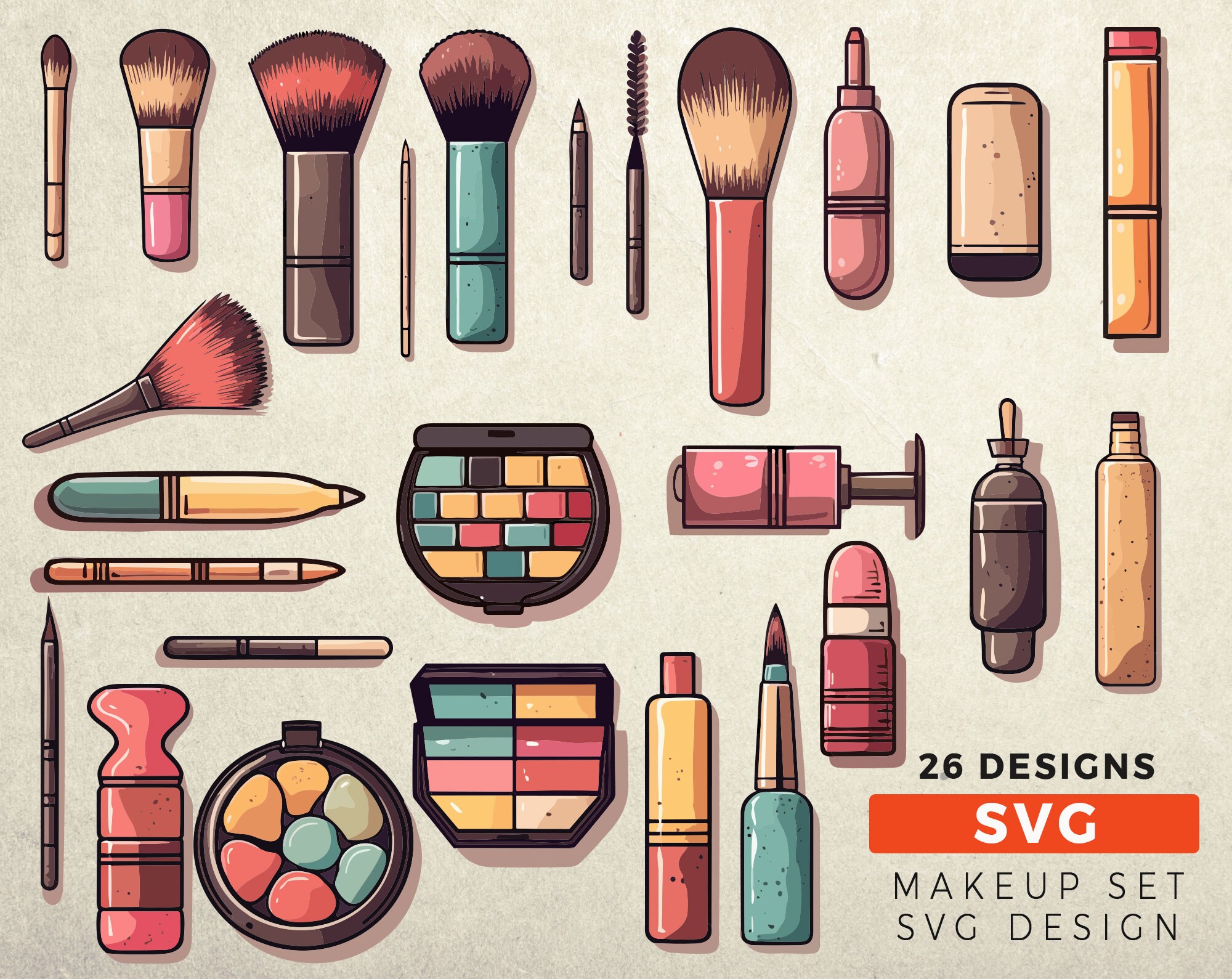 Makeup Set Vector Image, Cosmetics Vector Image. Digital Print, Instant ...